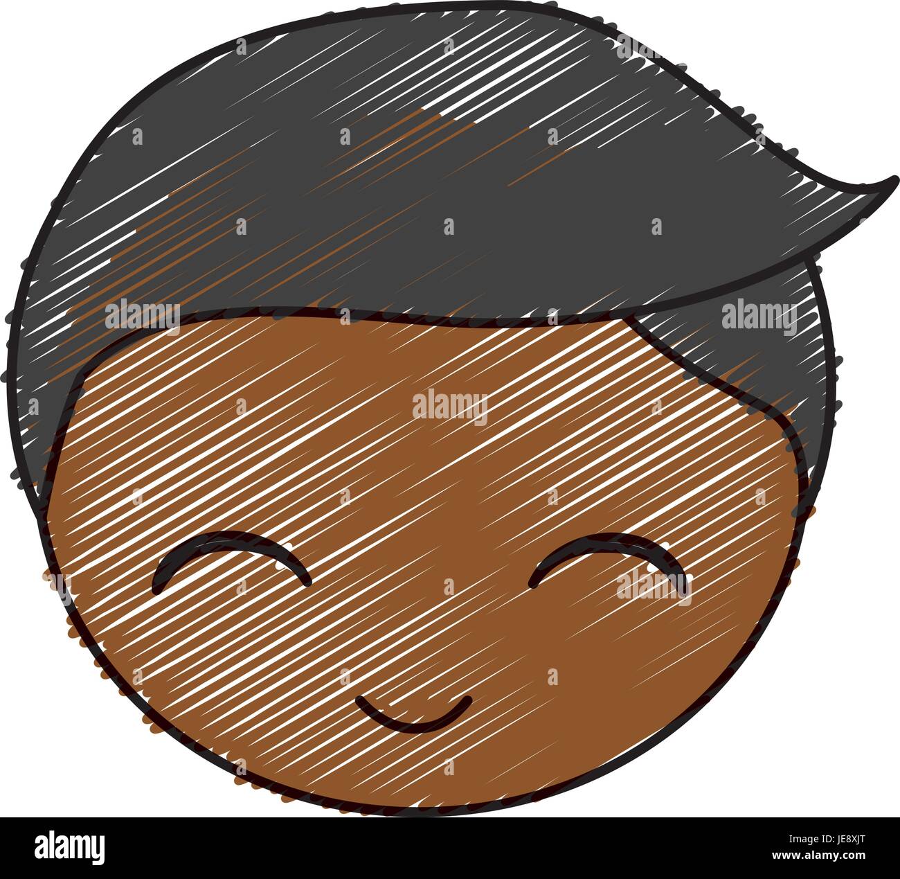Man Smiling Icon Over White Background Colorful Design Vector