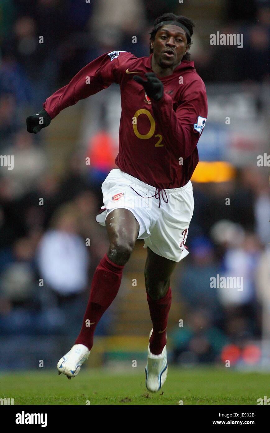 EMMANUEL ADEBAYOR ARSENAL FC EWOOD PARK BLACKBURN ENGLAND 25 February ...