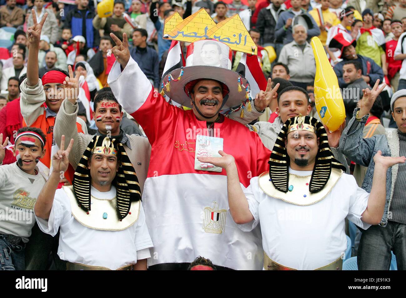 EGYPTIAN FANS AFRICA NATIONS CUP CAIRO STADIUM CAIRO EGYPT 24 January ...