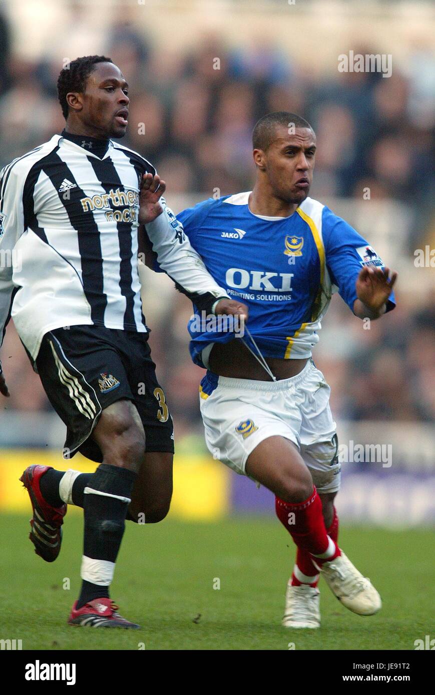 C BABAYARO & WAYNE ROUTLEDGE NEWCASTLE UTD V PORTSMOUTH ST JAMES PARK ...