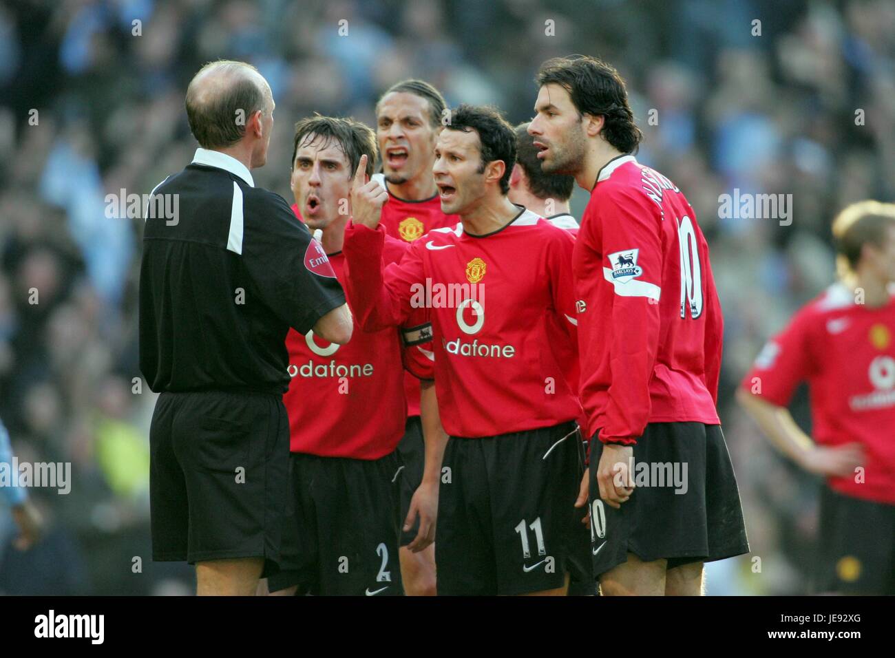 BENNETT NEVILLE RIO GIGGS MAN CITY V MAN UTD CITY OF MANCHESTER STADIUM ...