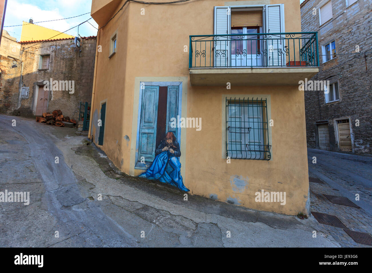 The murals of the city of Orgosolo Stock Photo - Alamy