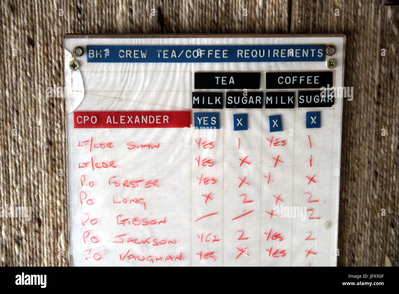 Lee-on-the-Solent, Hampshire, UK - June 10 2017: Tea and coffee rota in ...