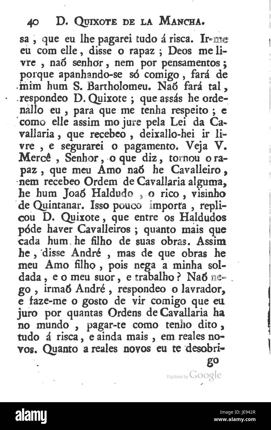 This page from the famous Spanish novel 'Don Quixote de la Mancha' by ...