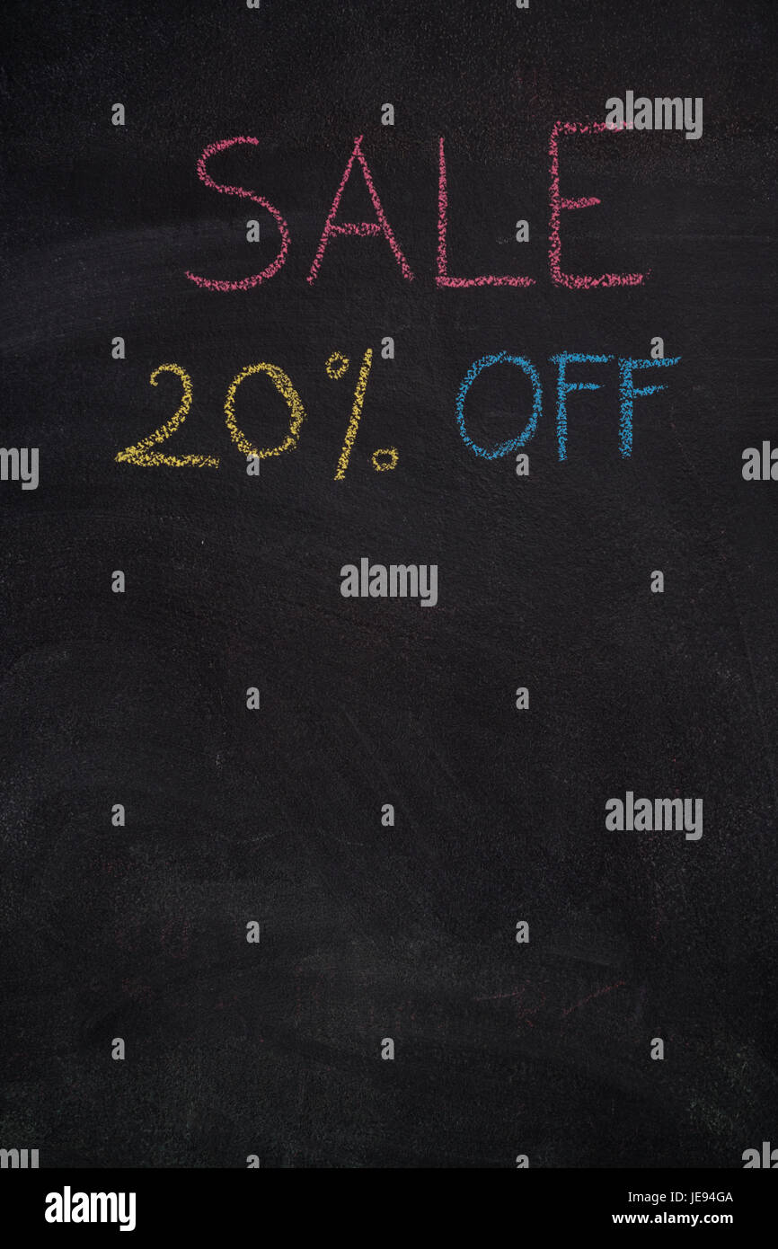 Sale 20% off. Sale and discount price sign with copyspace drawn with ...