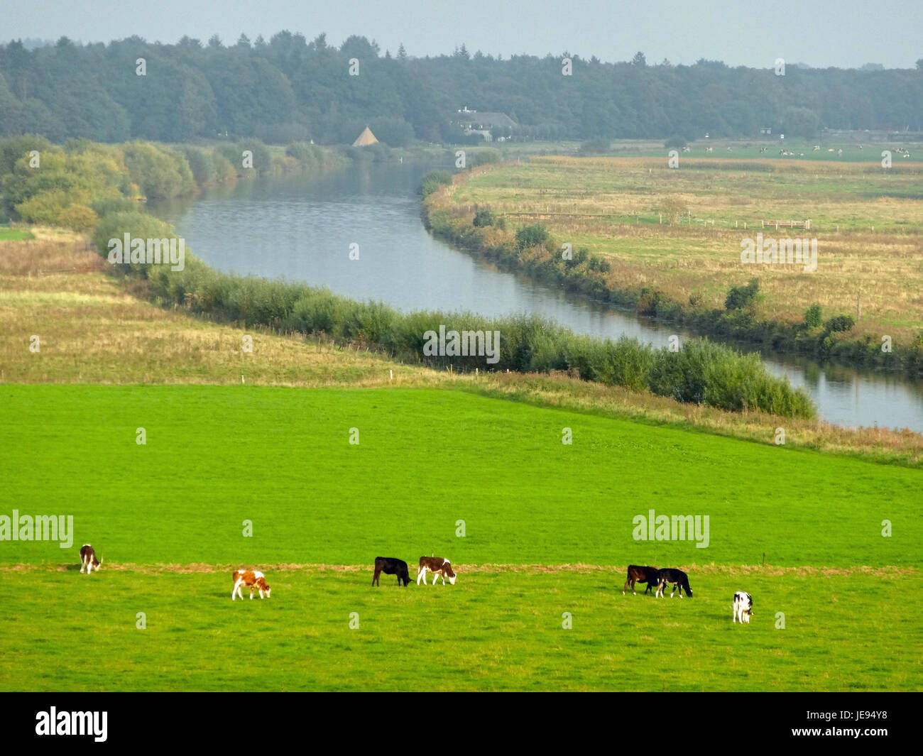 The image shows a panoramic view of the Vechtdal valley in the ...