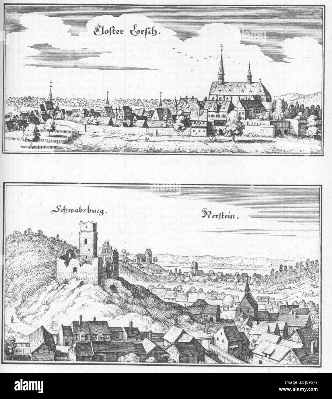 A historical map of Hesse, Germany, from the De Merian series ...