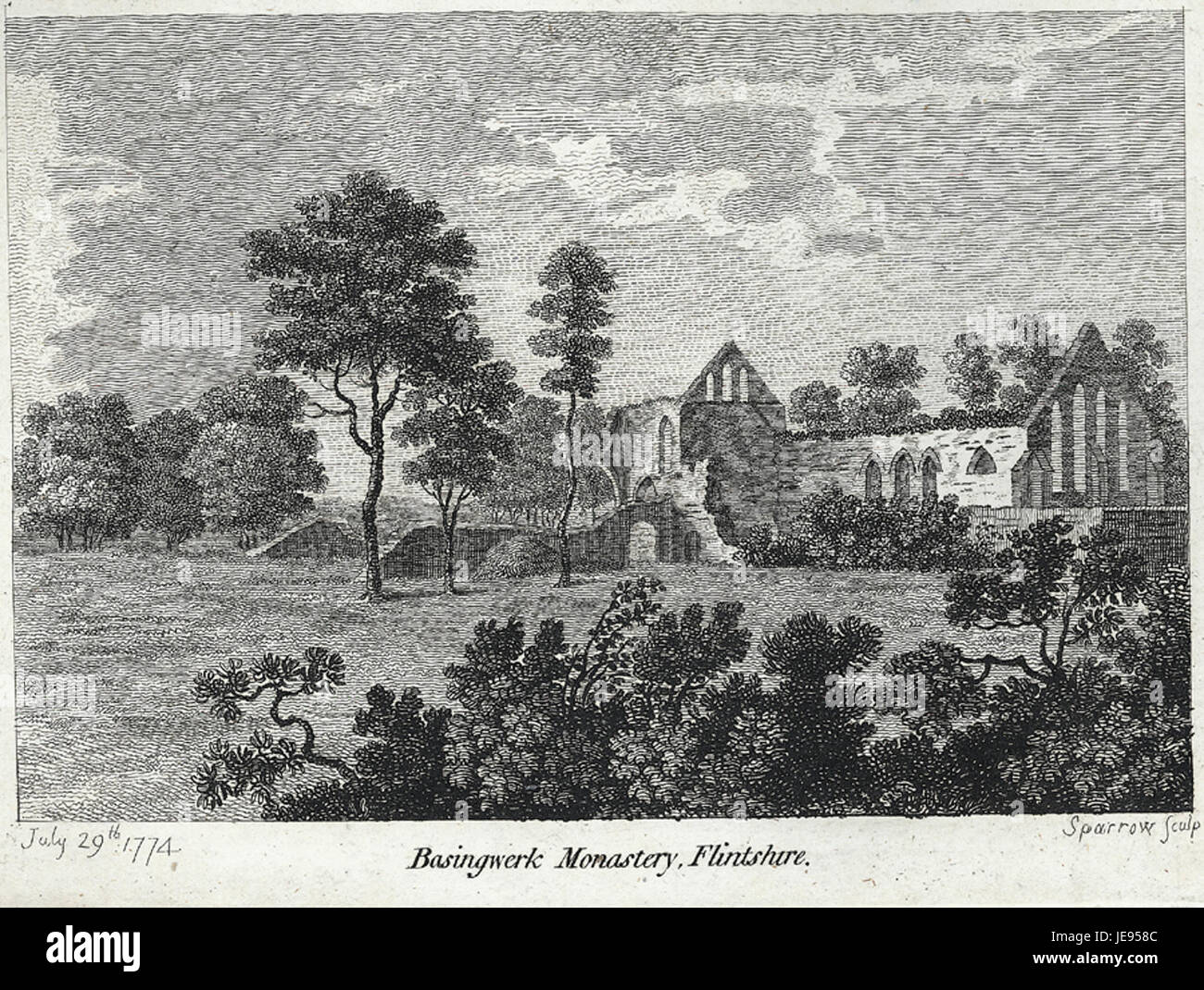 Basingwerk Monastery, Flintshire Stock Photo - Alamy