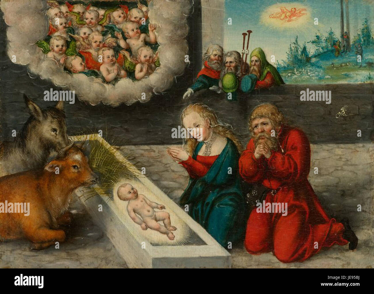 Lucas Cranach the Elder's 'Adoration of Christ' is an oil painting that ...
