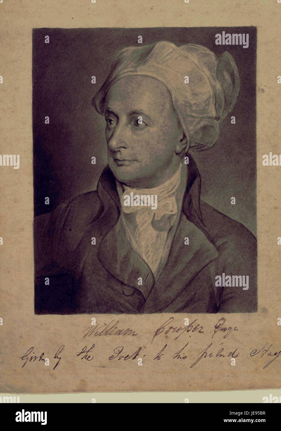 This portrait of William Cowper was created by artist William Blake ...