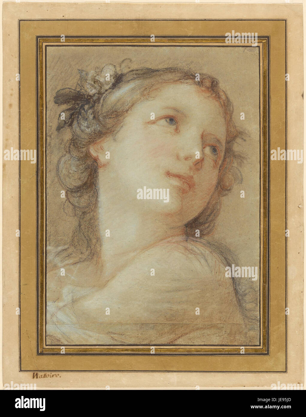 The portrait 'Head of a Bacchante' by French artist Charles-Joseph ...