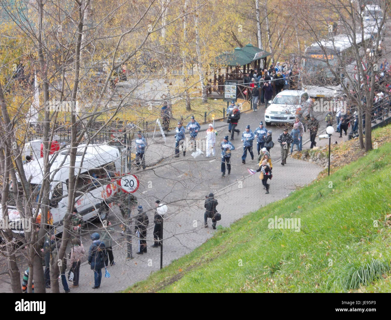 The Winter Olympics torch relay in Yaroslavl, Russia, in 2014, as it ...