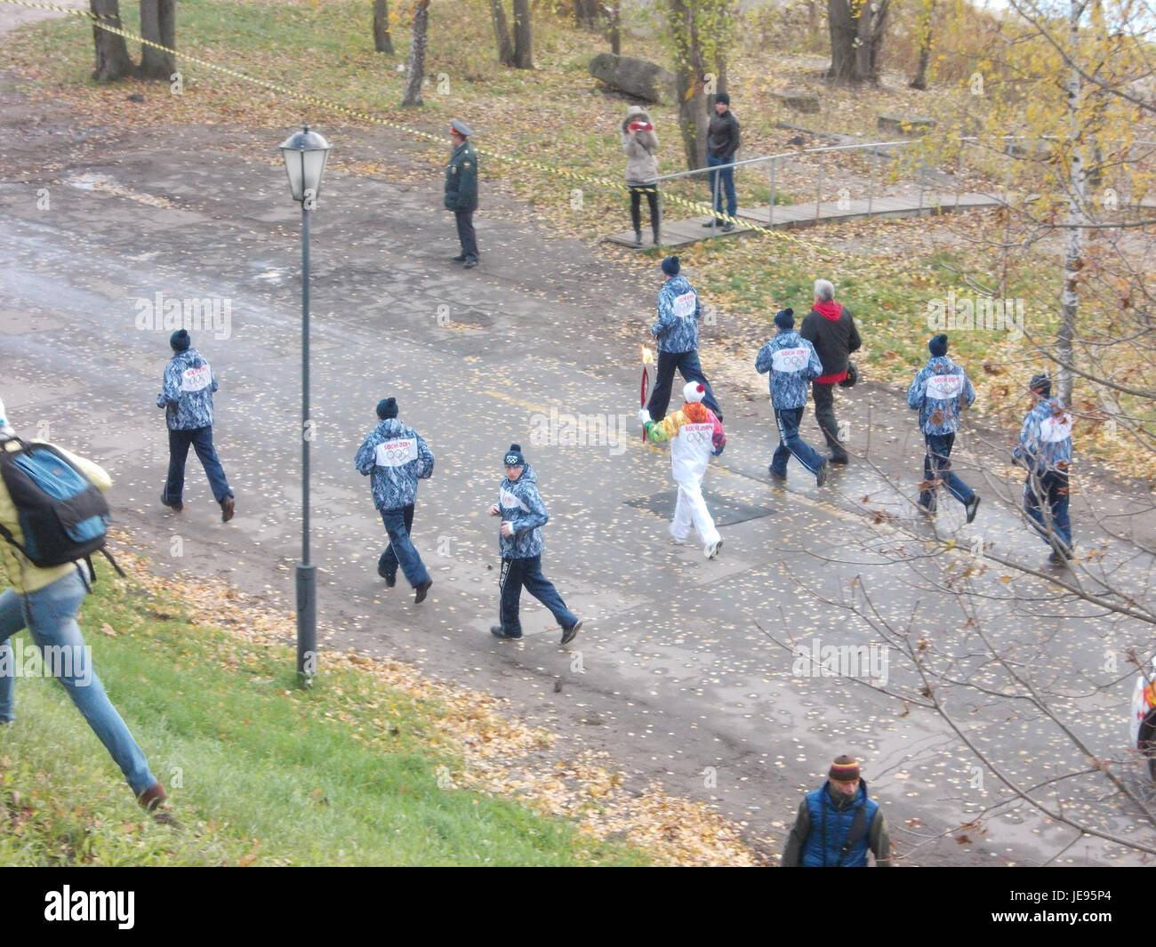 A photograph taken during the 2014 Winter Olympics torch relay in ...