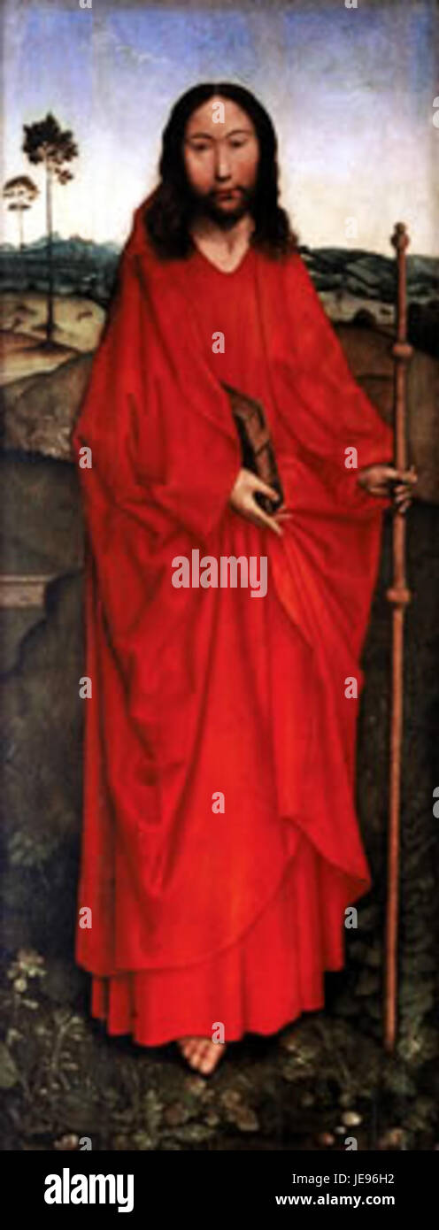 Dieric Bouts' painting 'Santiago Maior' depicts the saint in a sacred ...