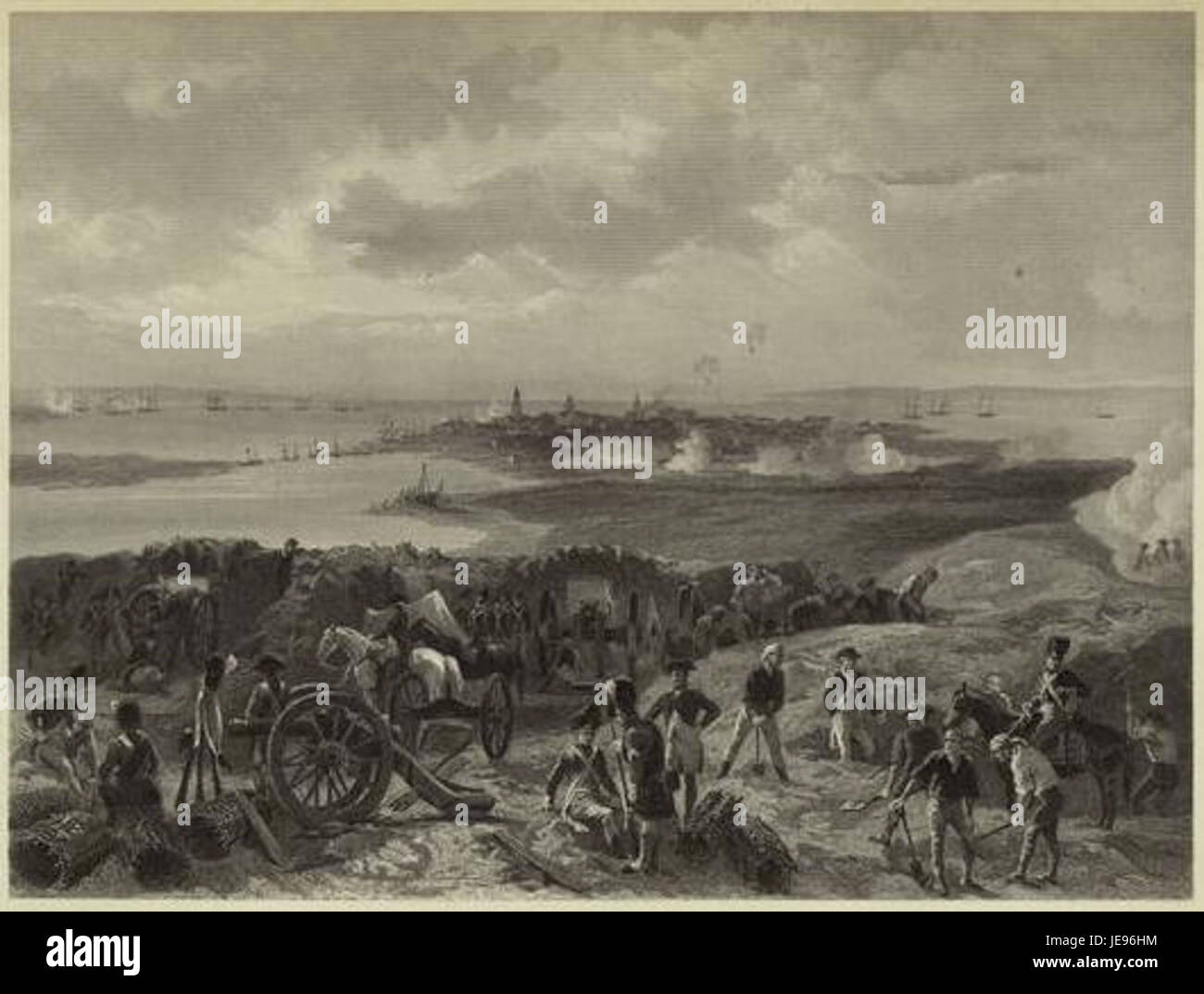 The painting by Alonzo Chappel depicts the Siege of Charleston, an ...