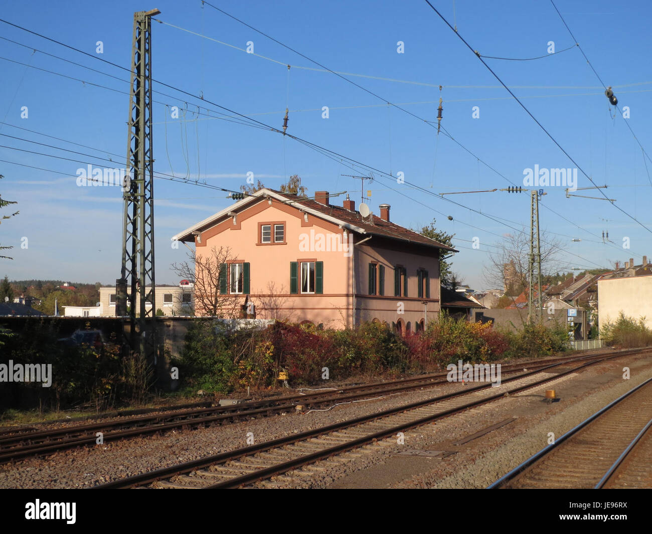 This photograph from October 31, 2013, captures the Bahnhof St. Ingbert ...