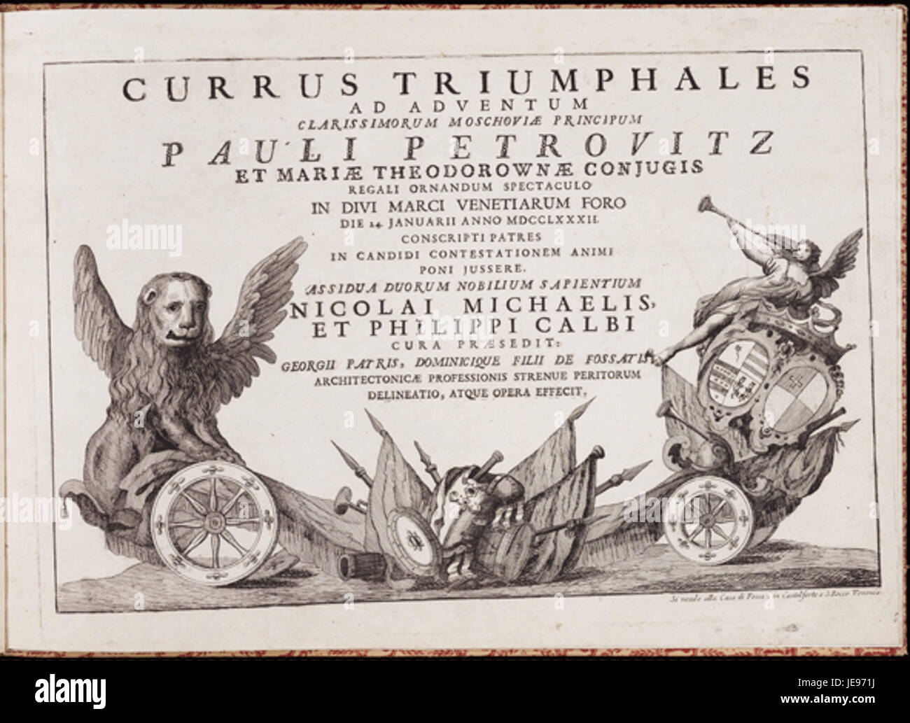 An illustration of the 'Currus triumphales', depicting the ceremonial ...