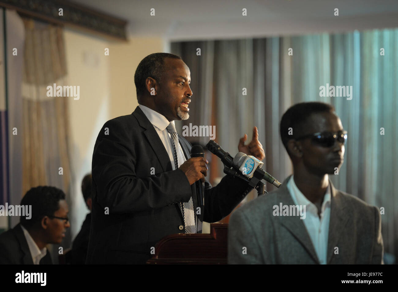The photograph captures a significant moment during the Juba ...