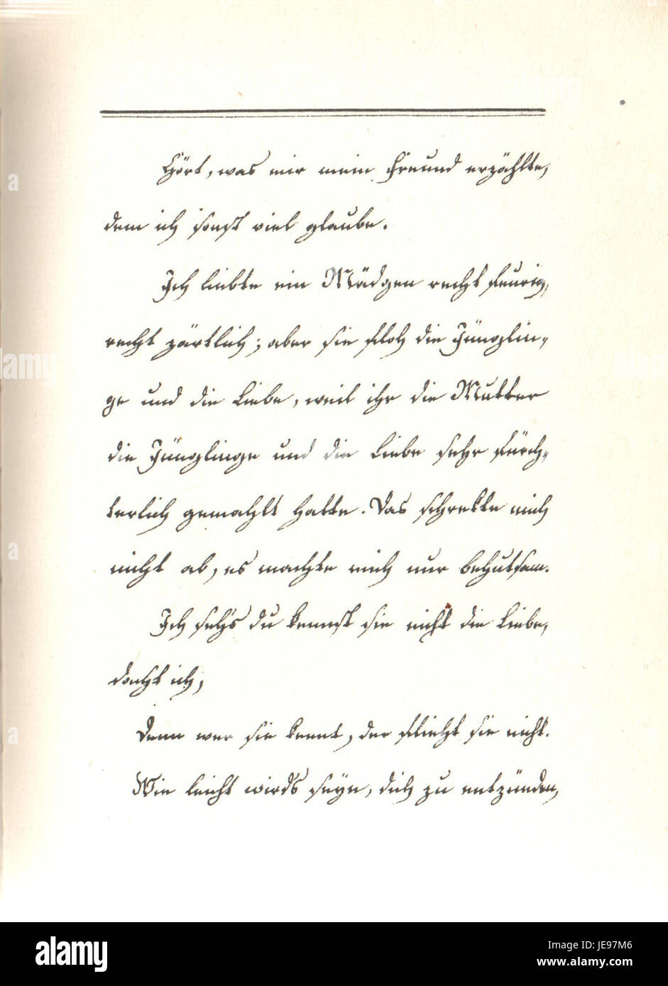 A manuscript by Johann Wolfgang von Goethe featuring the poem 'Annette ...