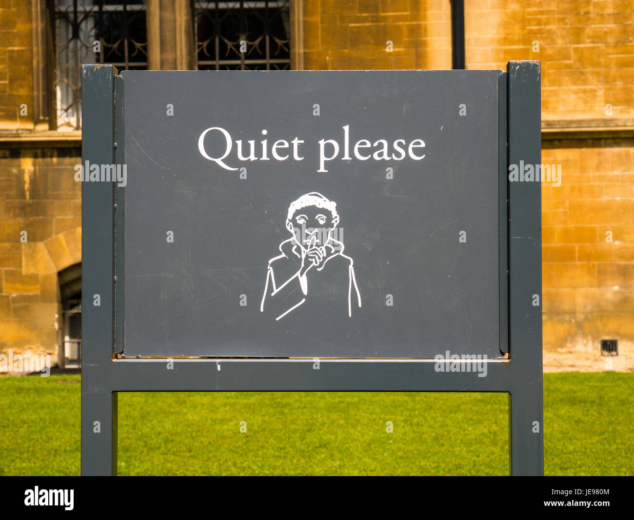 Quiet Please Sign, outside of Meadow Building, Christ Church College ...
