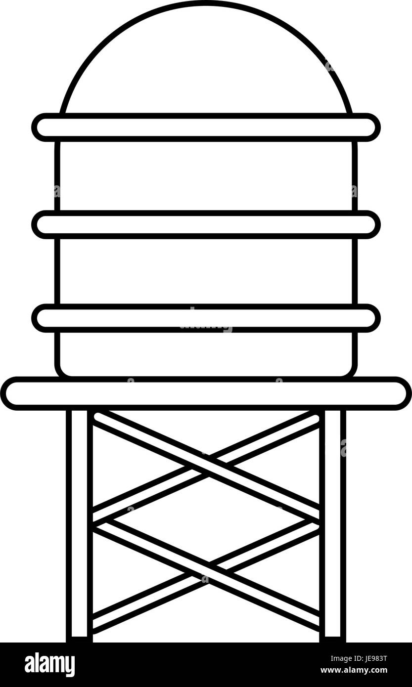 line water tank tower to environment reserve Stock Vector Image & Art ...