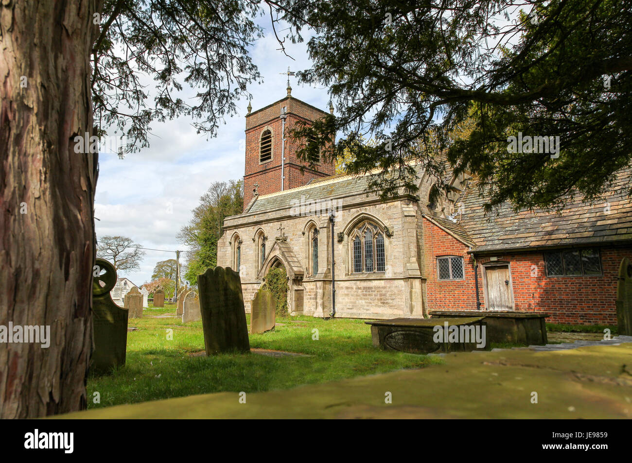St Peter's Church in the village of Swettenham, Cheshire England UK ...