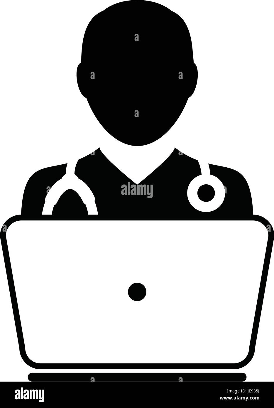Nurse laptop patient Stock Vector Images - Alamy