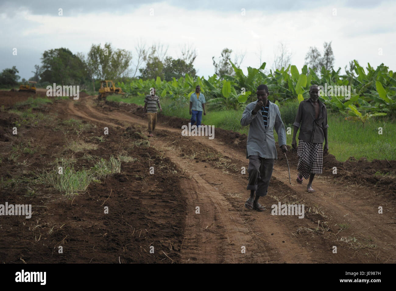 This image captures road construction work on Afgoye Road in Somalia ...