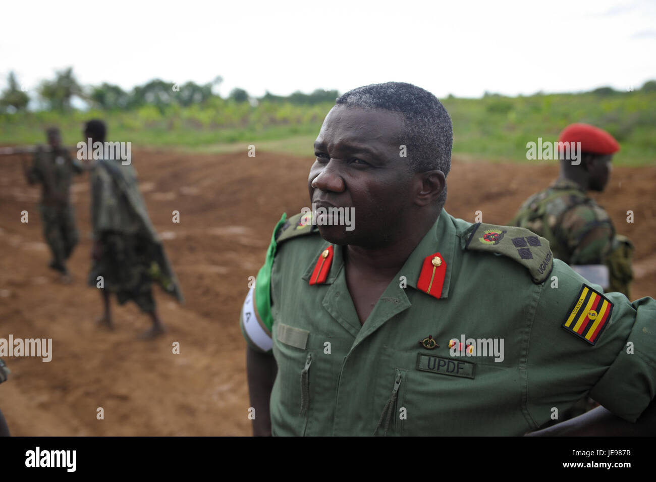 This photograph depicts road construction works along Afgoye Road in ...