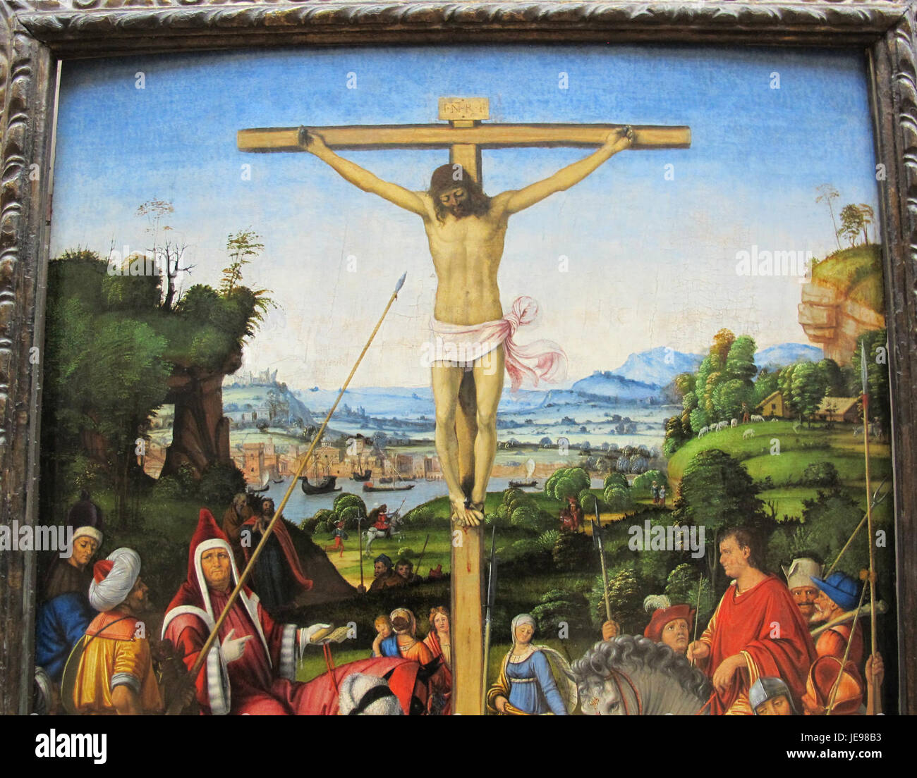 'Crocifissione' by Andrea Solario is a 1503 painting depicting the ...