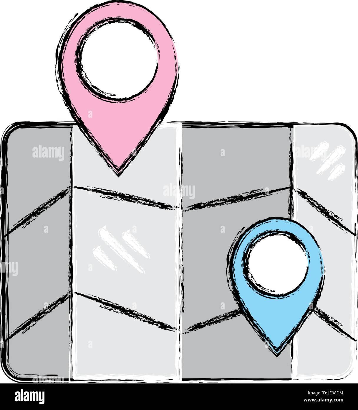 geography map with points to location Stock Vector Image & Art - Alamy