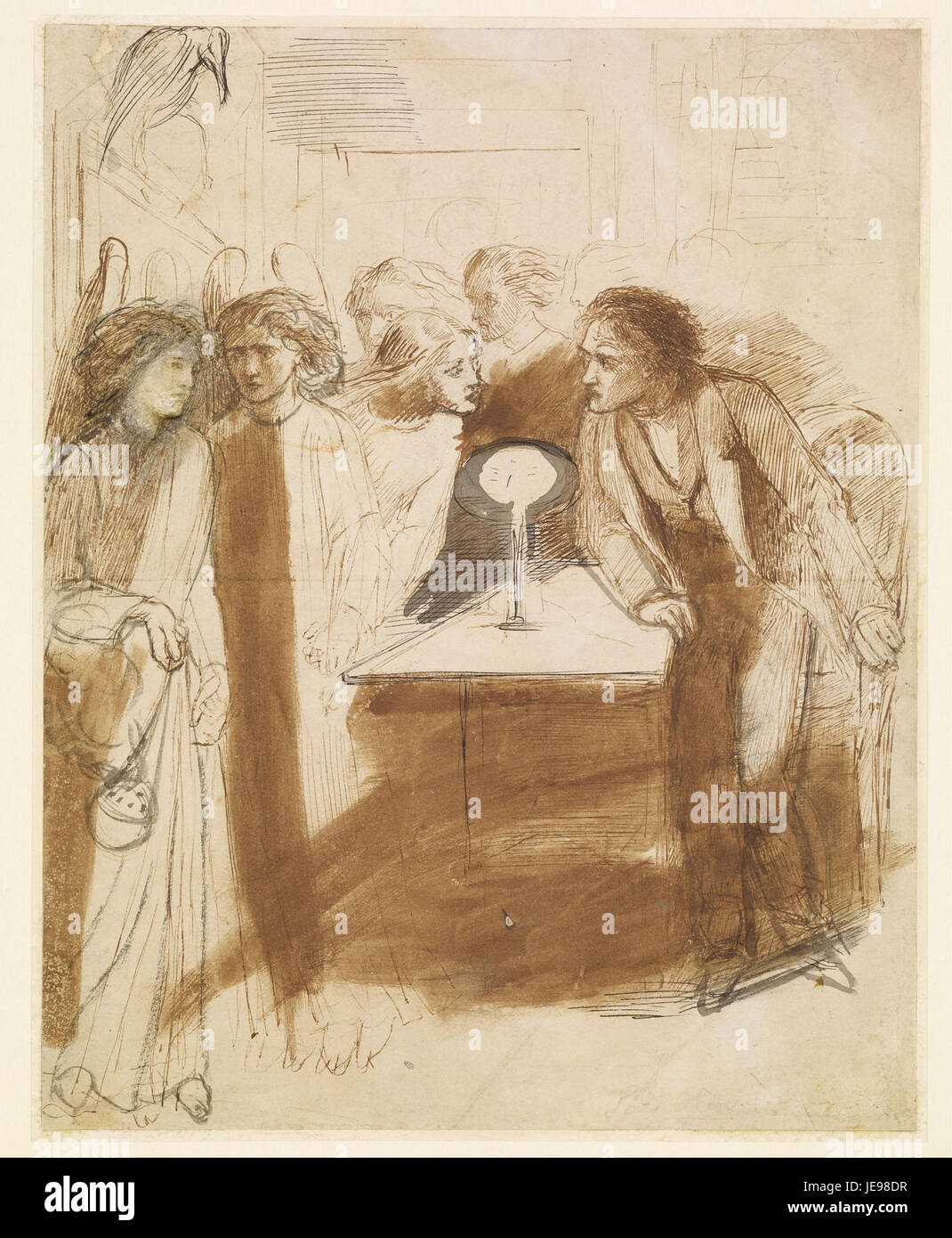 Dante Gabriel Rossetti - The Raven - Angel Footfalls Stock Photo - Alamy