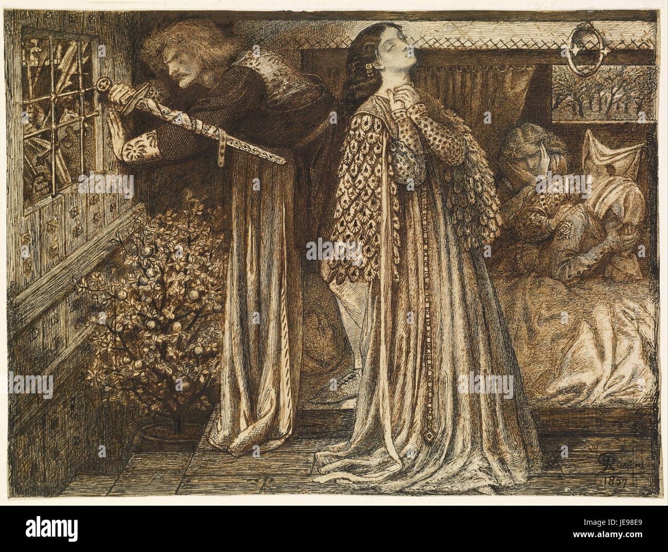 *Sir Launcelot in the Queen's Chamber* is a painting by *Dante Gabriel ...