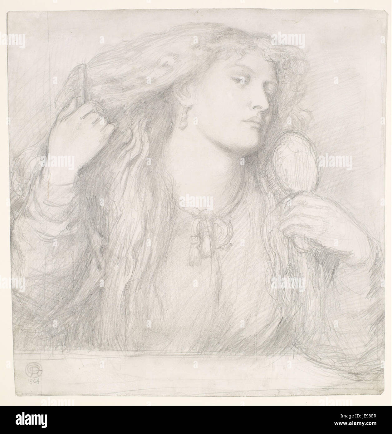 Dante Gabriel Rossetti - Woman combing her Hair, Fanny Cornforth Stock ...