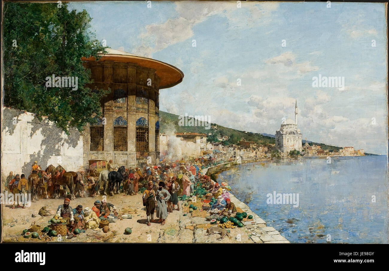 'Market Day in Constantinople' is a painting by Alberto Pasini ...