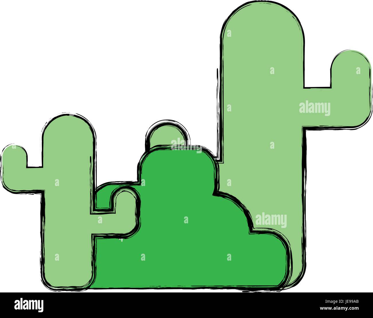 cactus plan with trees and ecological element Stock Vector Image & Art ...