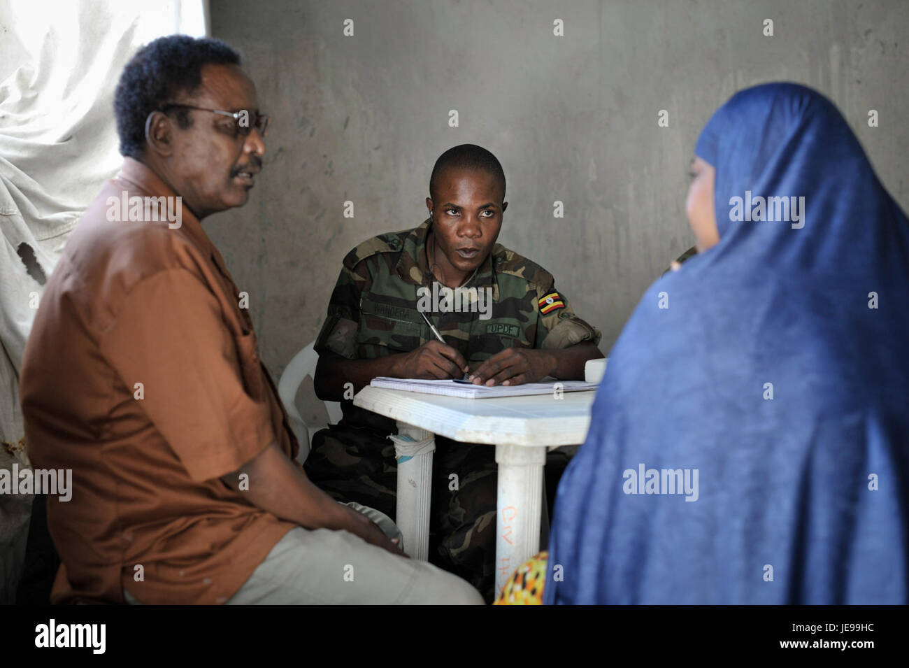 A photograph from the African Union Mission in Somalia (AMISOM) showing security forces during ...