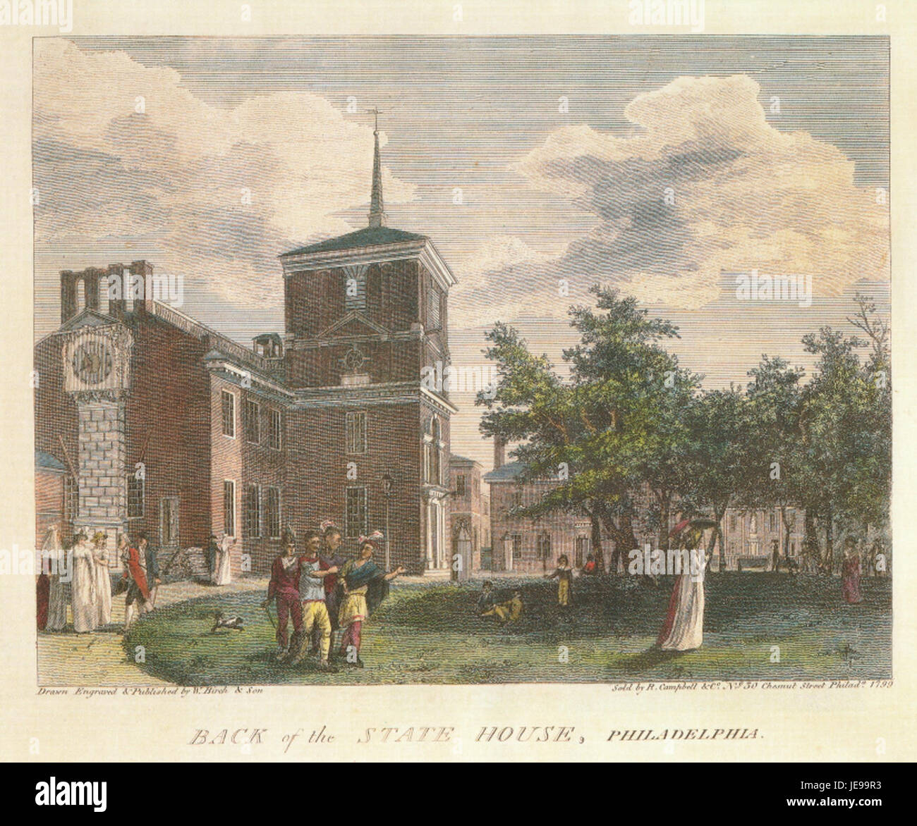 Back of the State House Birch's Views Plate 22 Stock Photo - Alamy