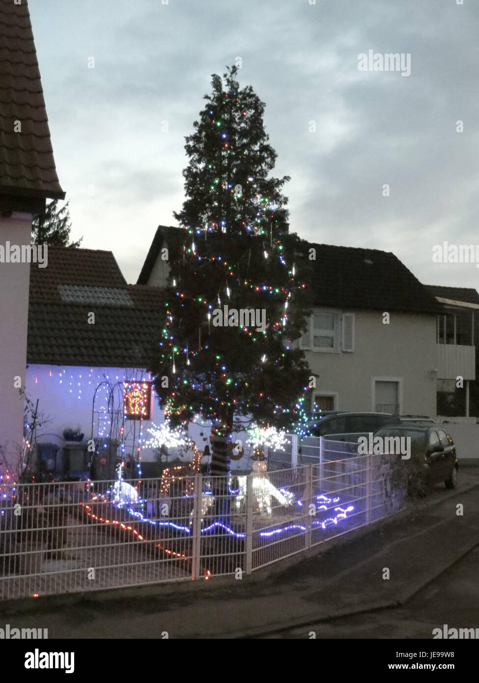 A photograph of the Christmas celebrations (Weihnachten) in Hockenheim ...