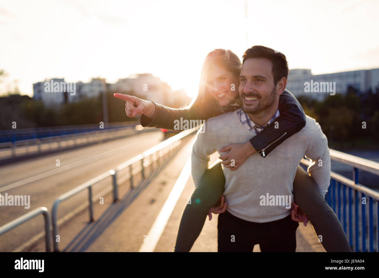 Happy young attractive couple spending time together Stock Photo - Alamy