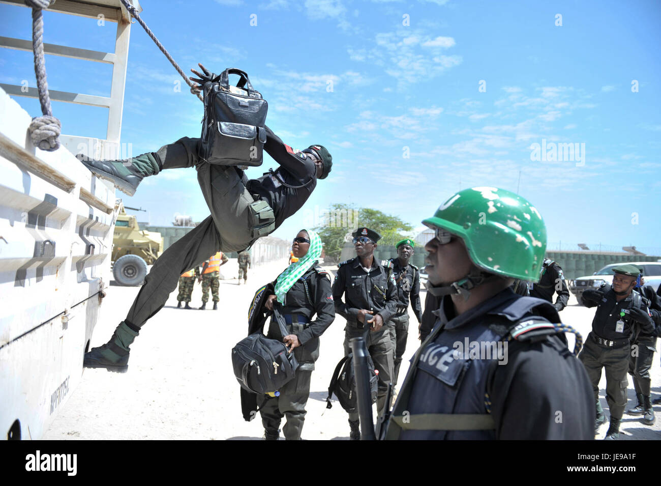 A photograph from January 6, 2014, showing the Nigeria Formed Police ...