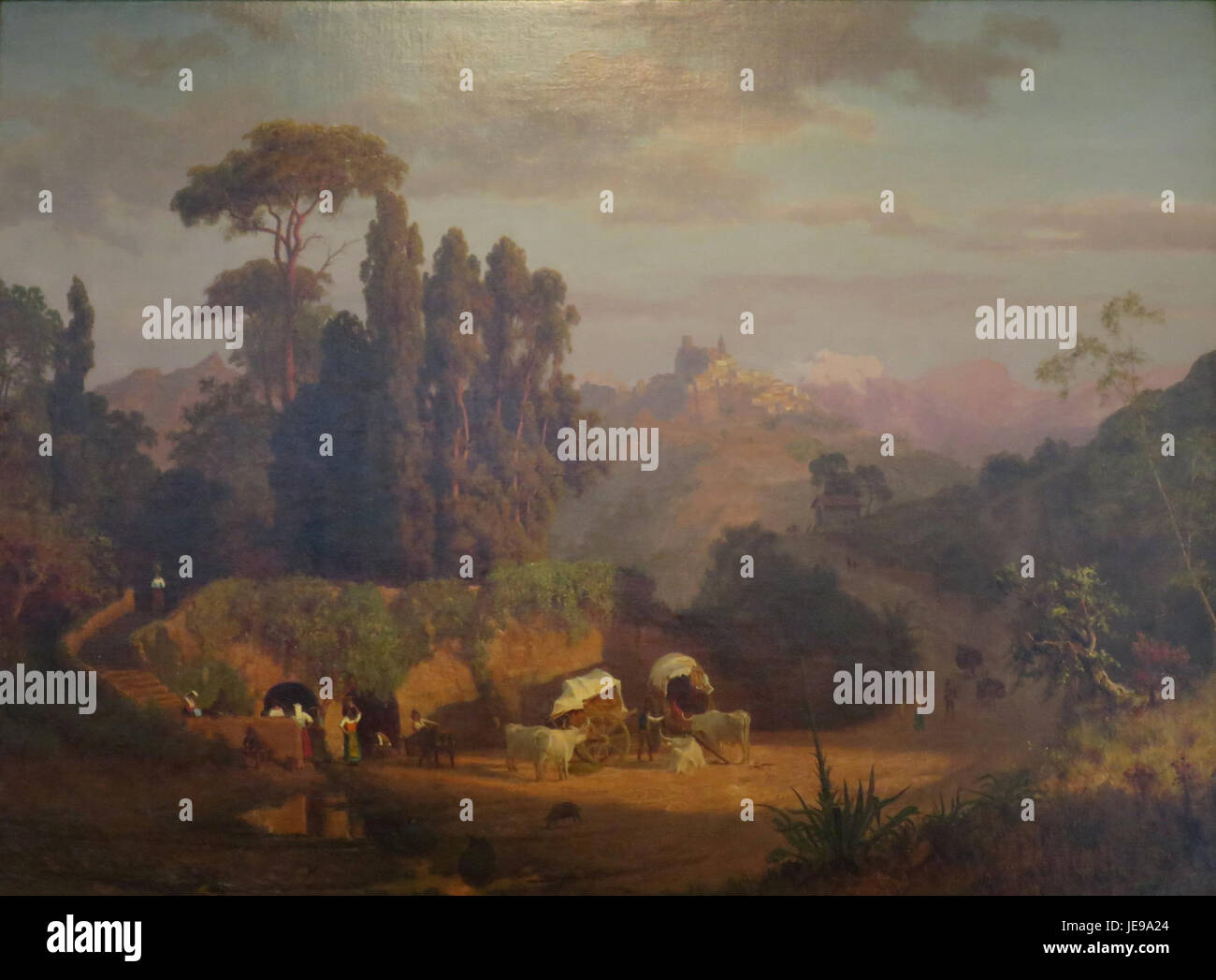 Albert Bierstadt - 'View of Subiaco, Italy', 1859, High Museum Stock ...