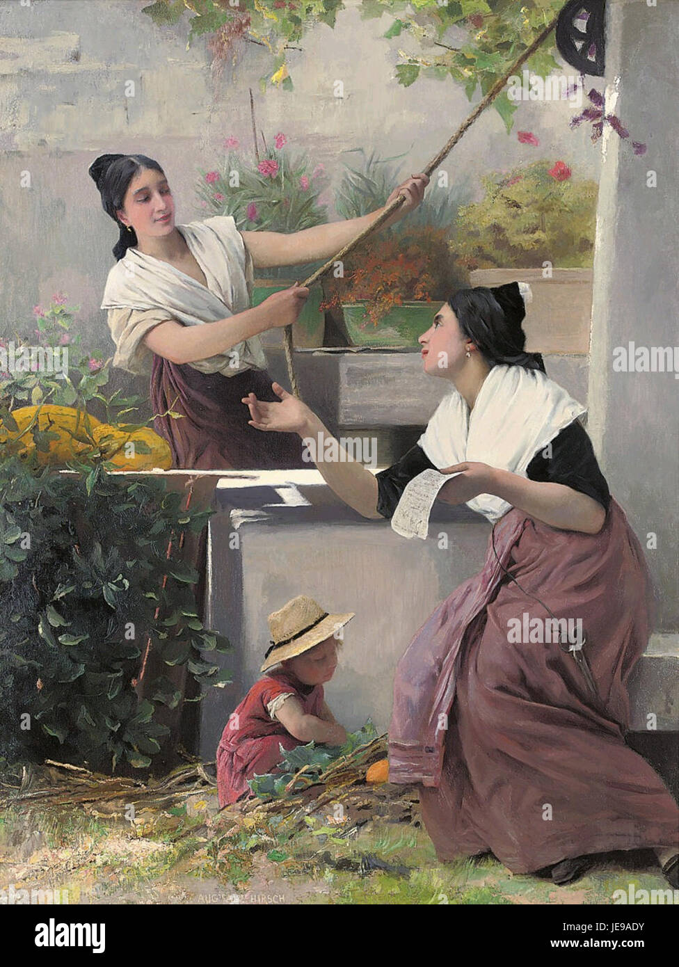 Alexandre-Auguste Hirsch's painting Gossips at the Well captures a ...
