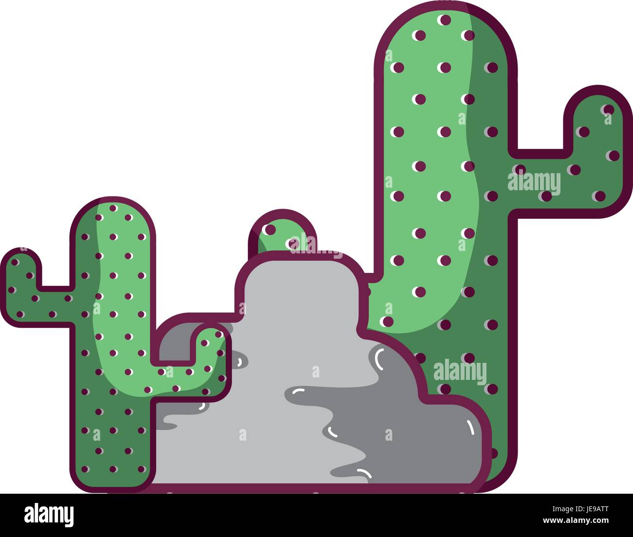 cactus plan with trees and ecological element Stock Vector Image & Art ...