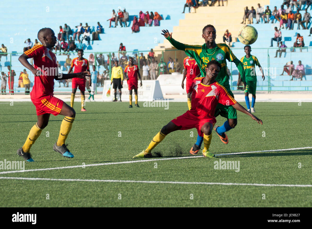 A football match in Mogadishu, Somalia, is captured in this image ...