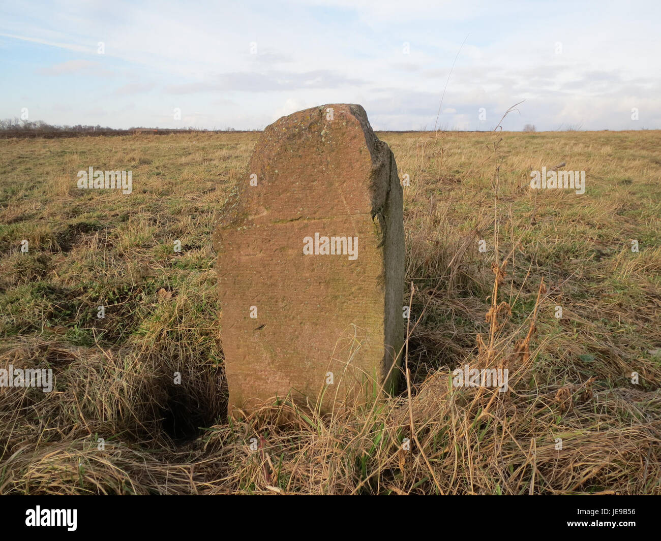The Grenzstein (boundary stone) in Neulussheim, photographed on ...
