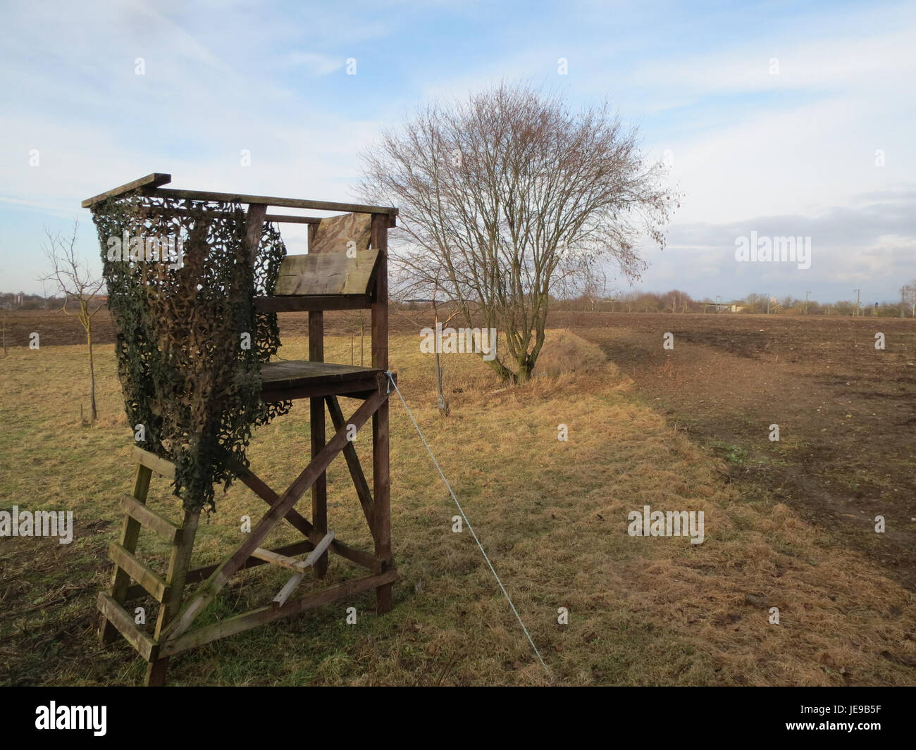 Hainbuche Hochsitz refers to a lookout tower or hunting stand made from ...
