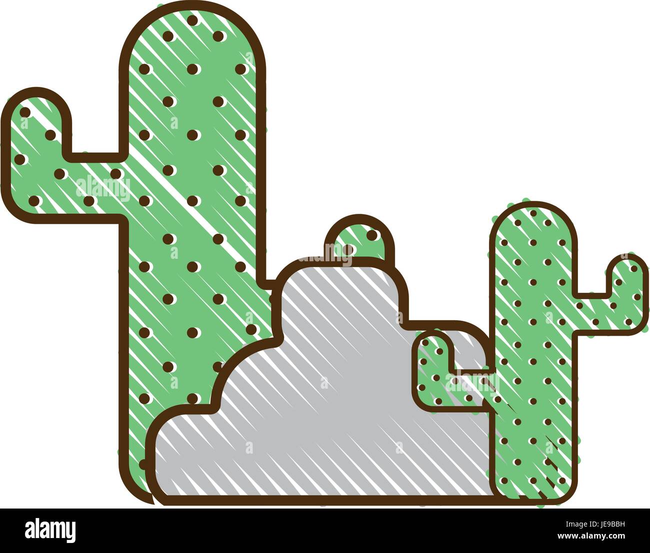cactus plan with trees and ecological element Stock Vector Image & Art ...