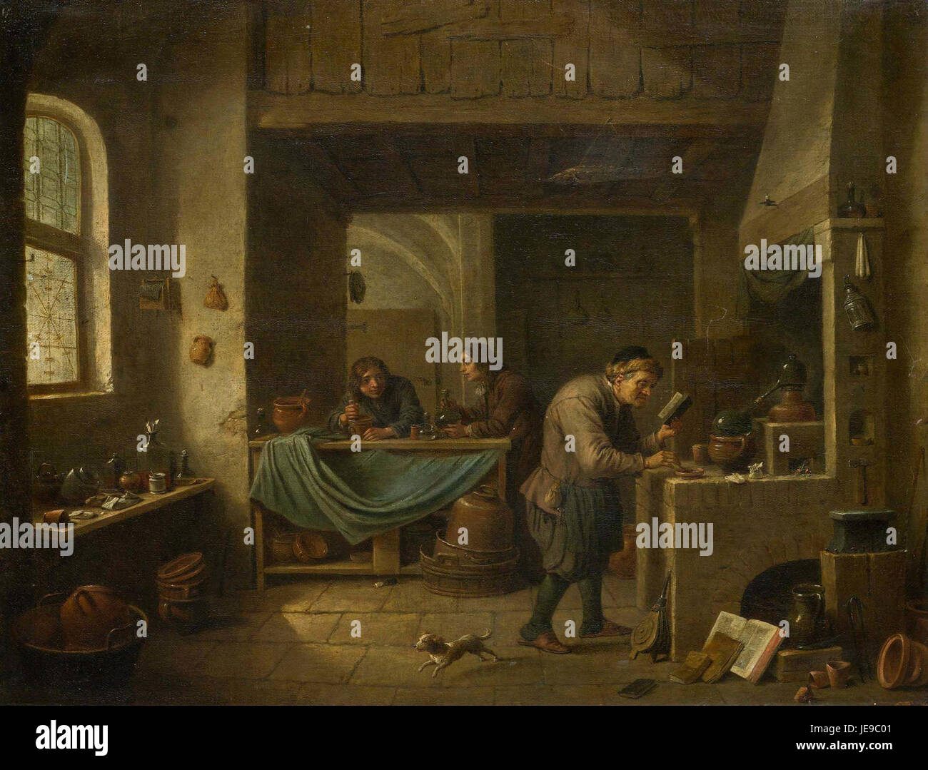 David Teniers (II) - The alchemist and his pupil Stock Photo - Alamy