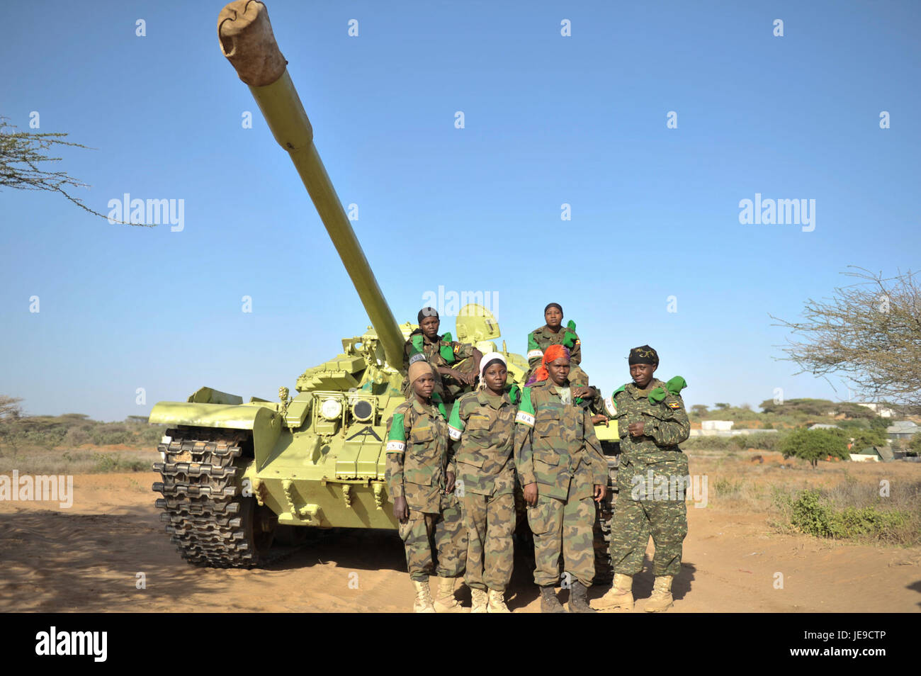 AMISOM Tank Crew-12 members are seen participating in a training ...